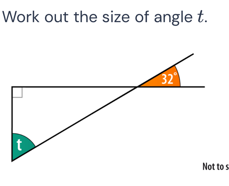 Solved: Work out the size of angle t. [Math]