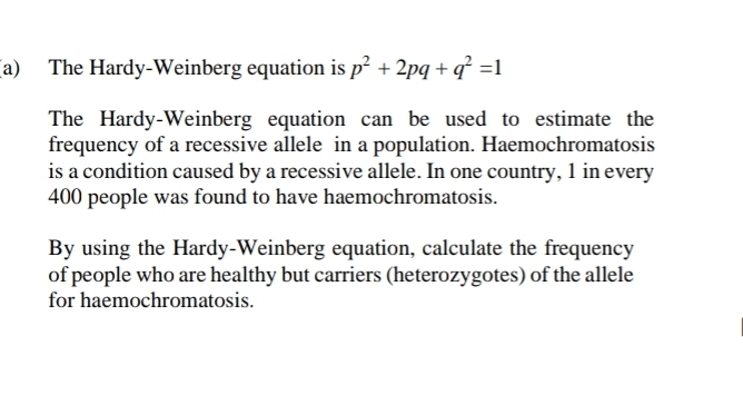 Selesai:The Hardy-Weinberg equation is p^2+2pq+q^2=1 The Hardy-Weinberg equation can be used to es