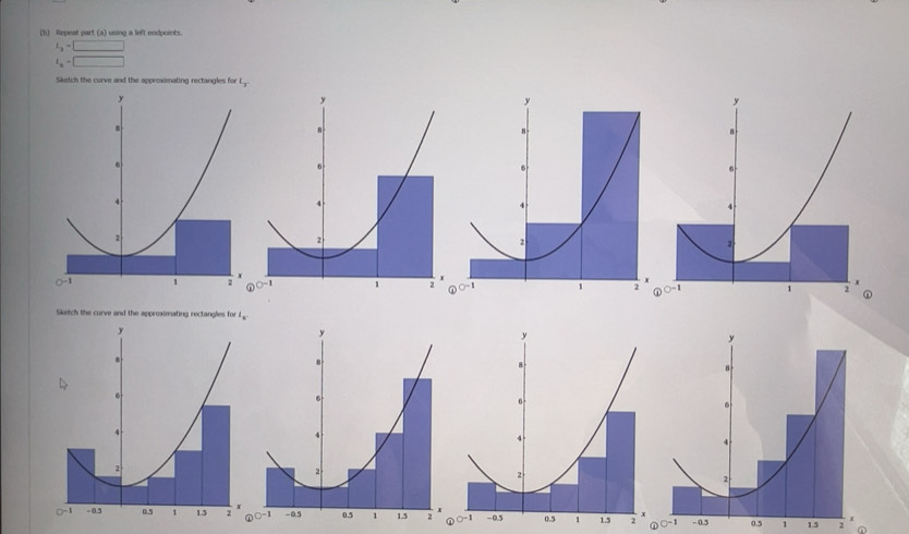 Solved: Repeat part (a) using a left endpoints. L_3= L_a= Sketch the curve and the approximating ...