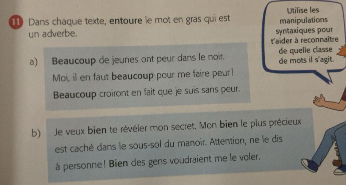 Solved: Utilise les 11 Dans chaque texte, entoure le mot en gras qui ...