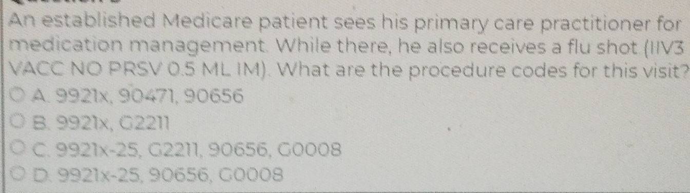 Solved: An established Medicare patient sees his primary care ...
