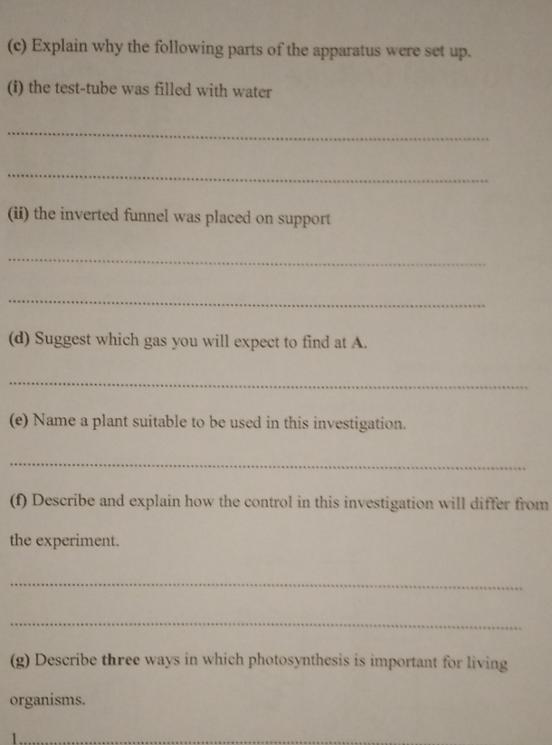 Solved: Explain why the following parts of the apparatus were set up ...