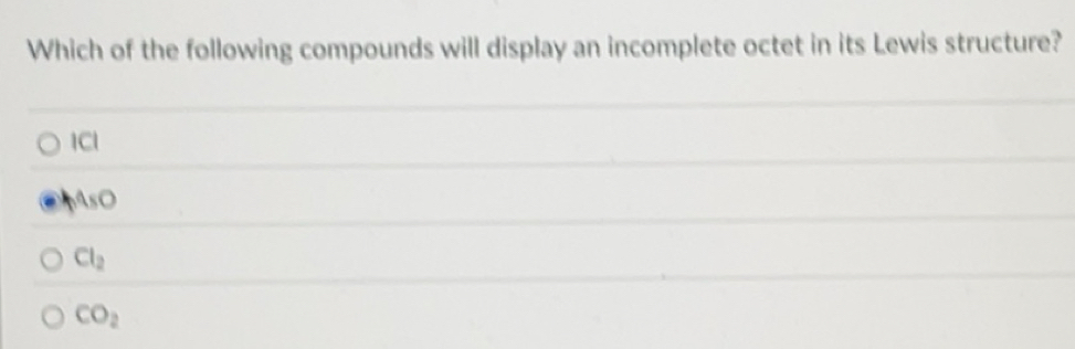 Solved: Which of the following compounds will display an incomplete ...