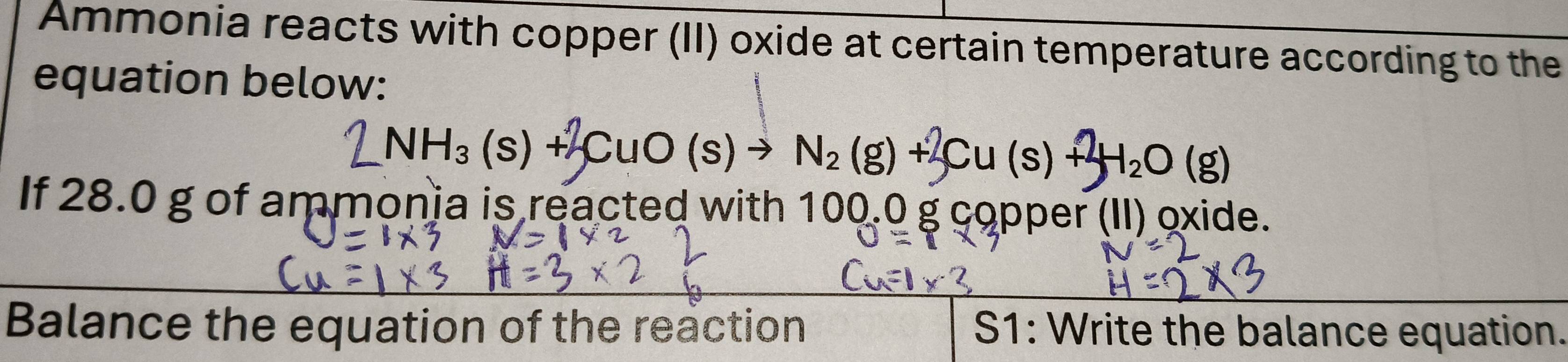 Selesai:Ammonia reacts with copper (II) oxide at certain temperature ...