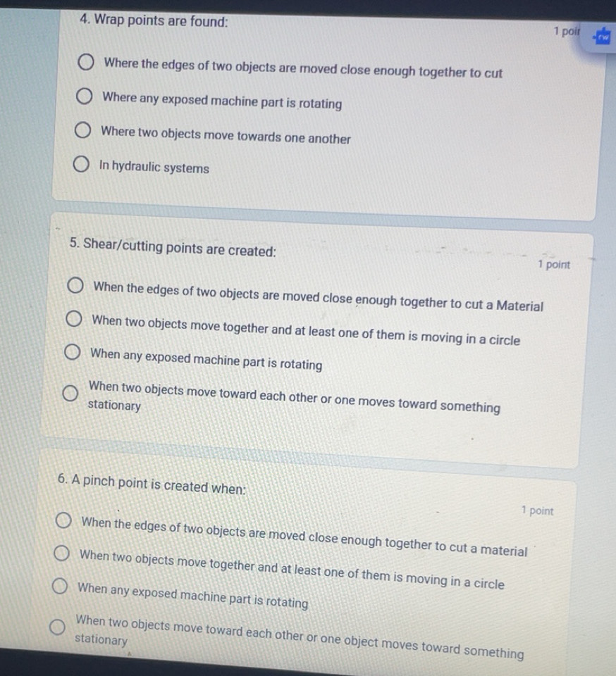 Solved: Wrap points are found: 1 poir Where the edges of two objects ...