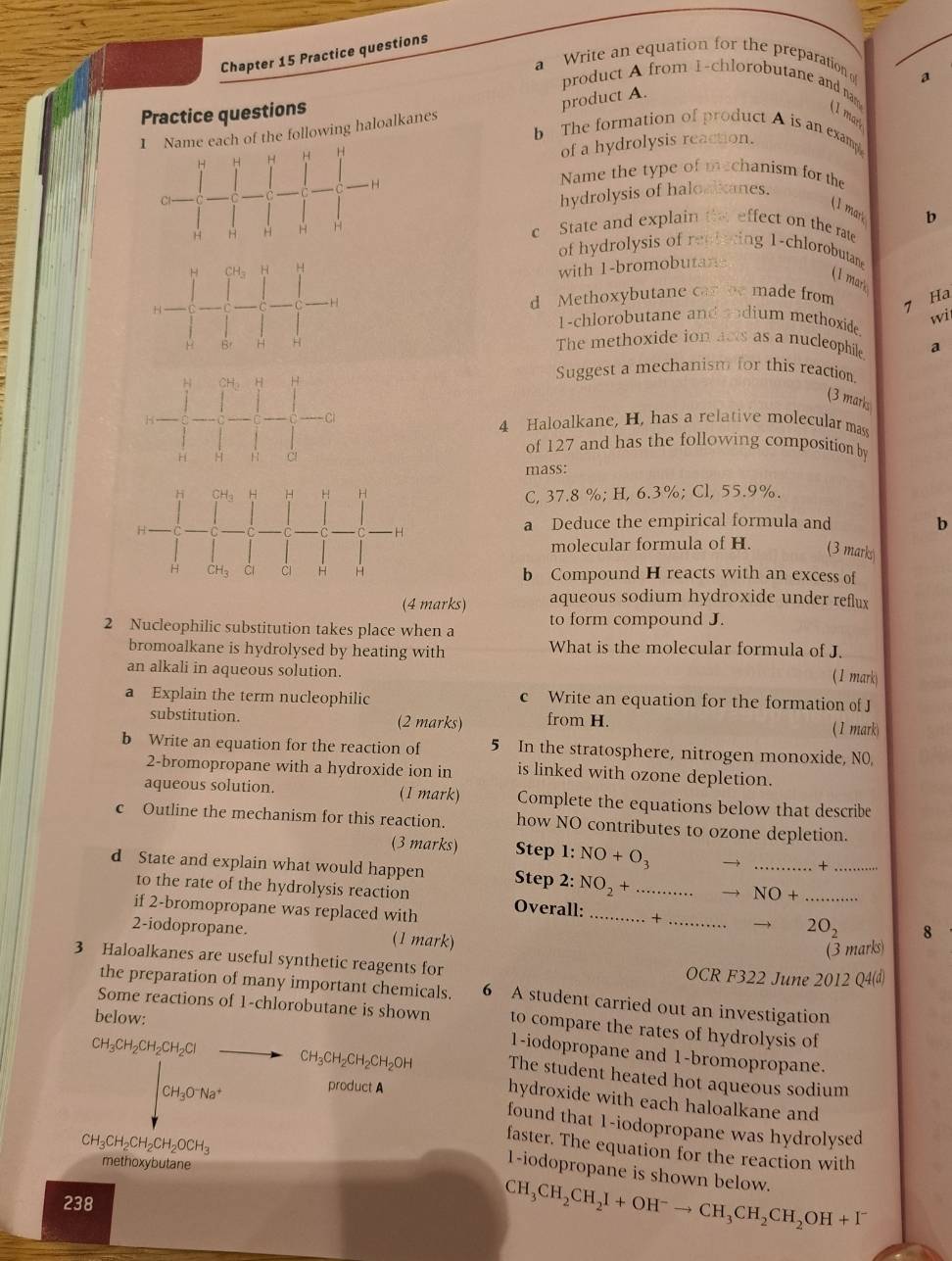 Gelöst:Chapter 15 Practice questions a Write an equation for the ...