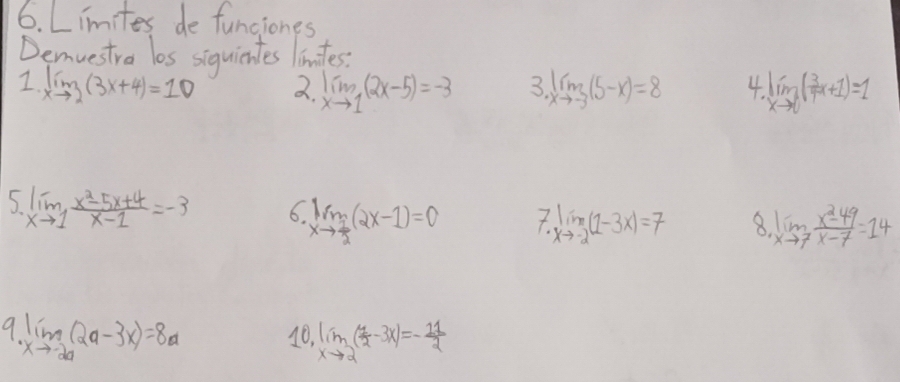 Resuelto:Limites de funciones Demunestra los siquicntes liniles. I ...