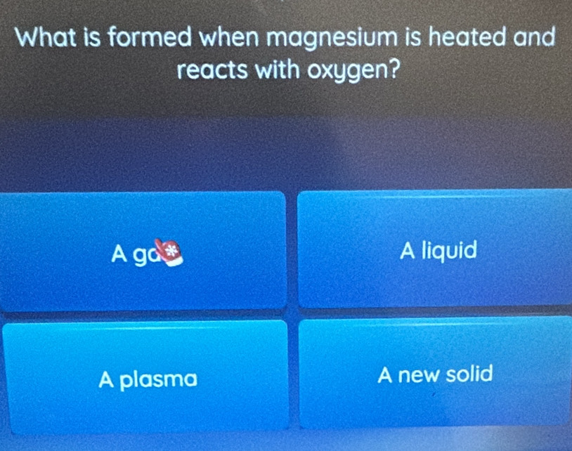Solved: What is formed when magnesium is heated and reacts with oxygen ...
