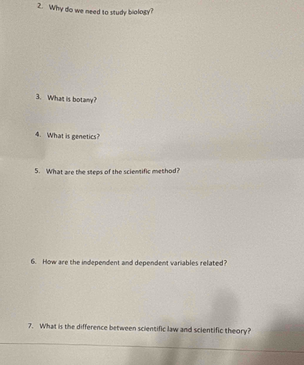 Solved: Why do we need to study biology? 3. What is botany? 4. What is ...