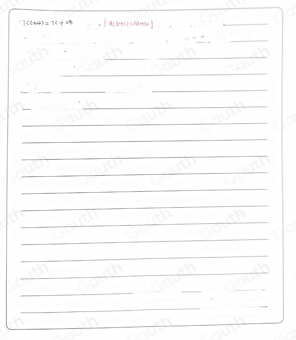 Solved: Use the distributive property to expand the expression below. 7 ...