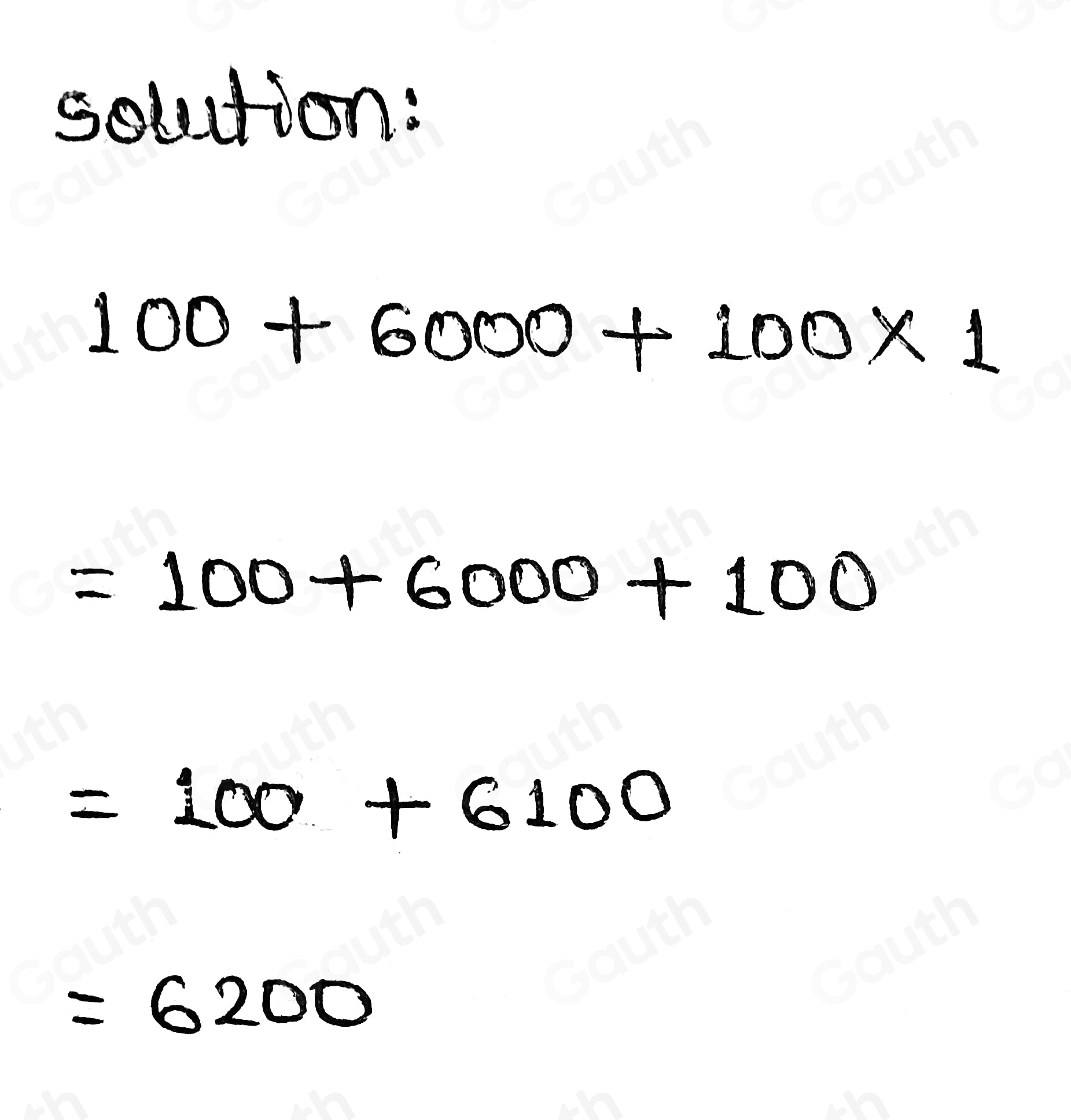 Solved: 100+6000+100 x |= [Math]