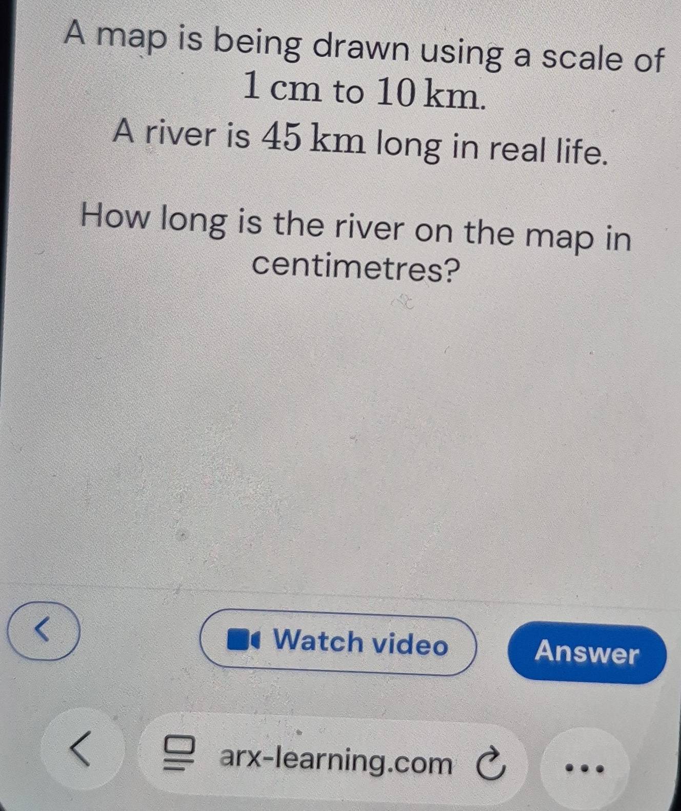 Solved: A map is being drawn using a scale of 1 cm to 10 km. A river is ...