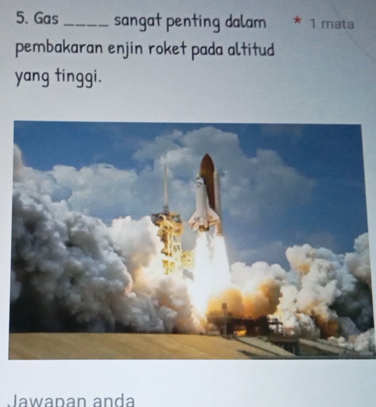 Selesai:Gas _sangaf penting dalam * 1 mata pembakaran enjin roket pada ...