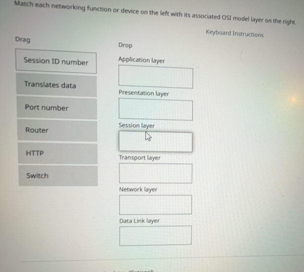 Solved: Match each networking function or device on the left with its ...
