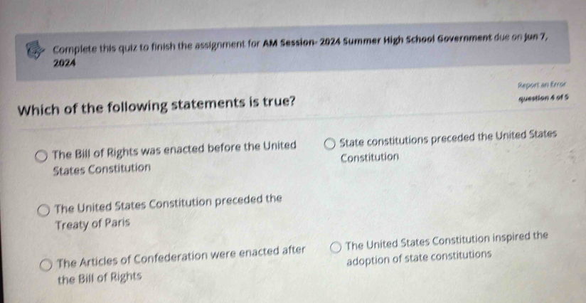 Solved: Complete this quiz to finish the assignment for AM Session ...