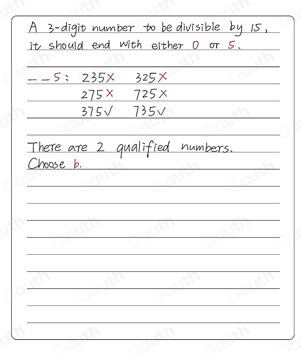 Solved: How many three-digit numbers divisible by 15 can be formed from ...