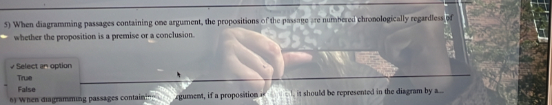 Solved: When diagramming passages containing one argument, the ...