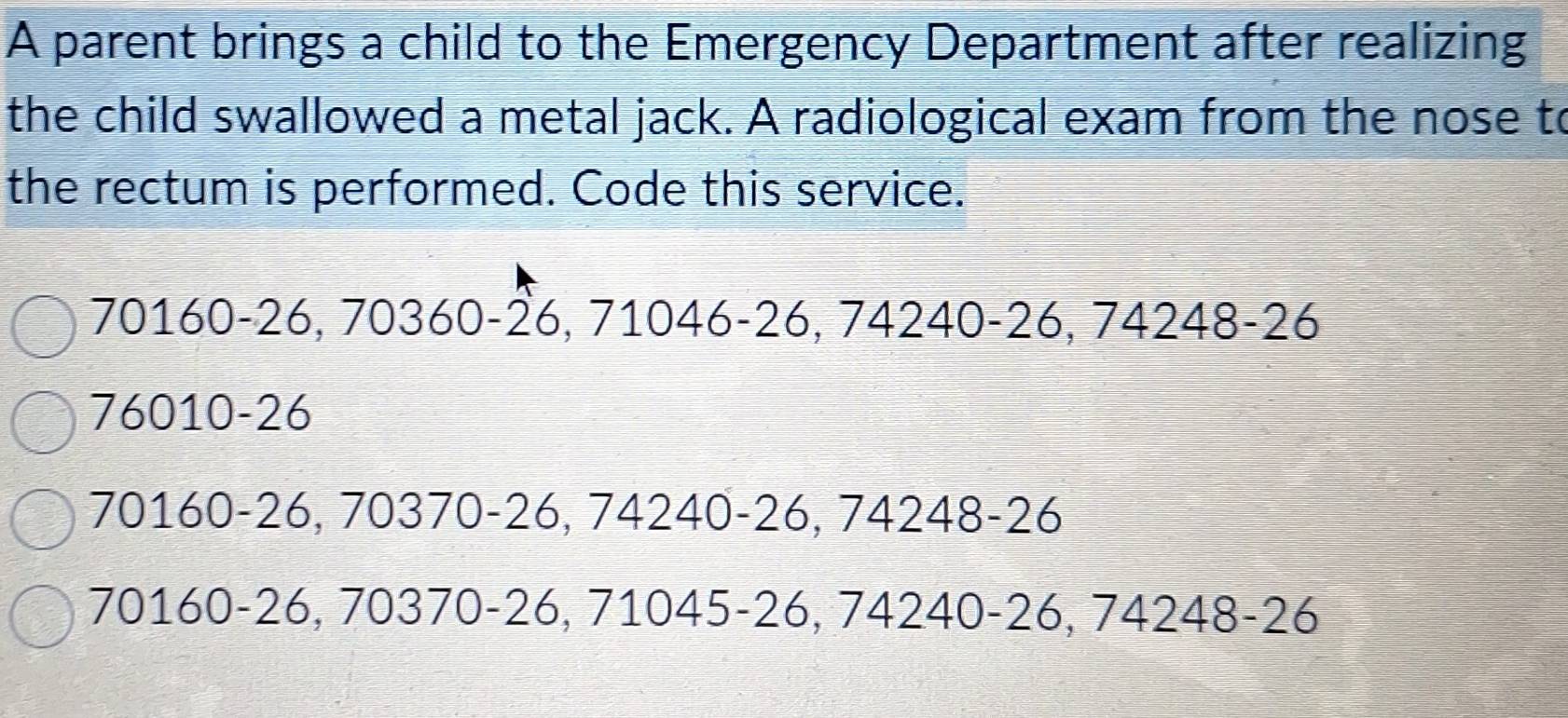 Solved: A parent brings a child to the Emergency Department after ...