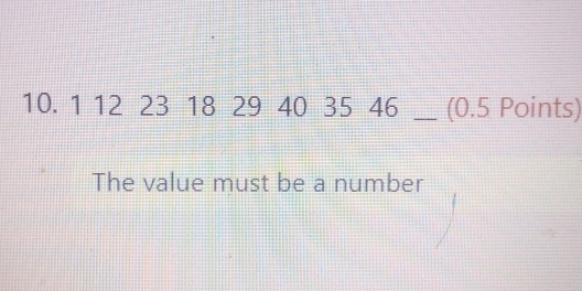 Solved: 1 12 23 18 29 40 35 46 _(0.5 Points) The value must be a number ...