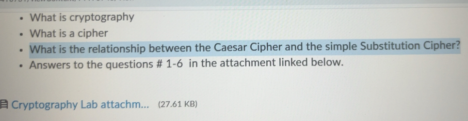 Solved: What is cryptography What is a cipher What is the relationship ...
