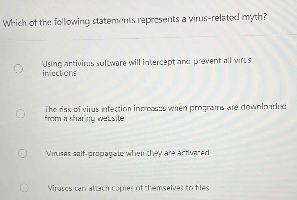 Solved: Which of the following statements represents a virus-related ...