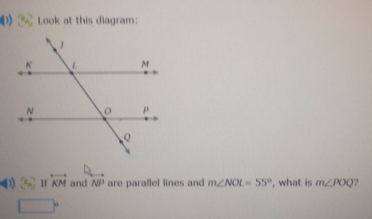 Solved: Look at this diagram: )) (8_ If overleftrightarrow KM and NP ...