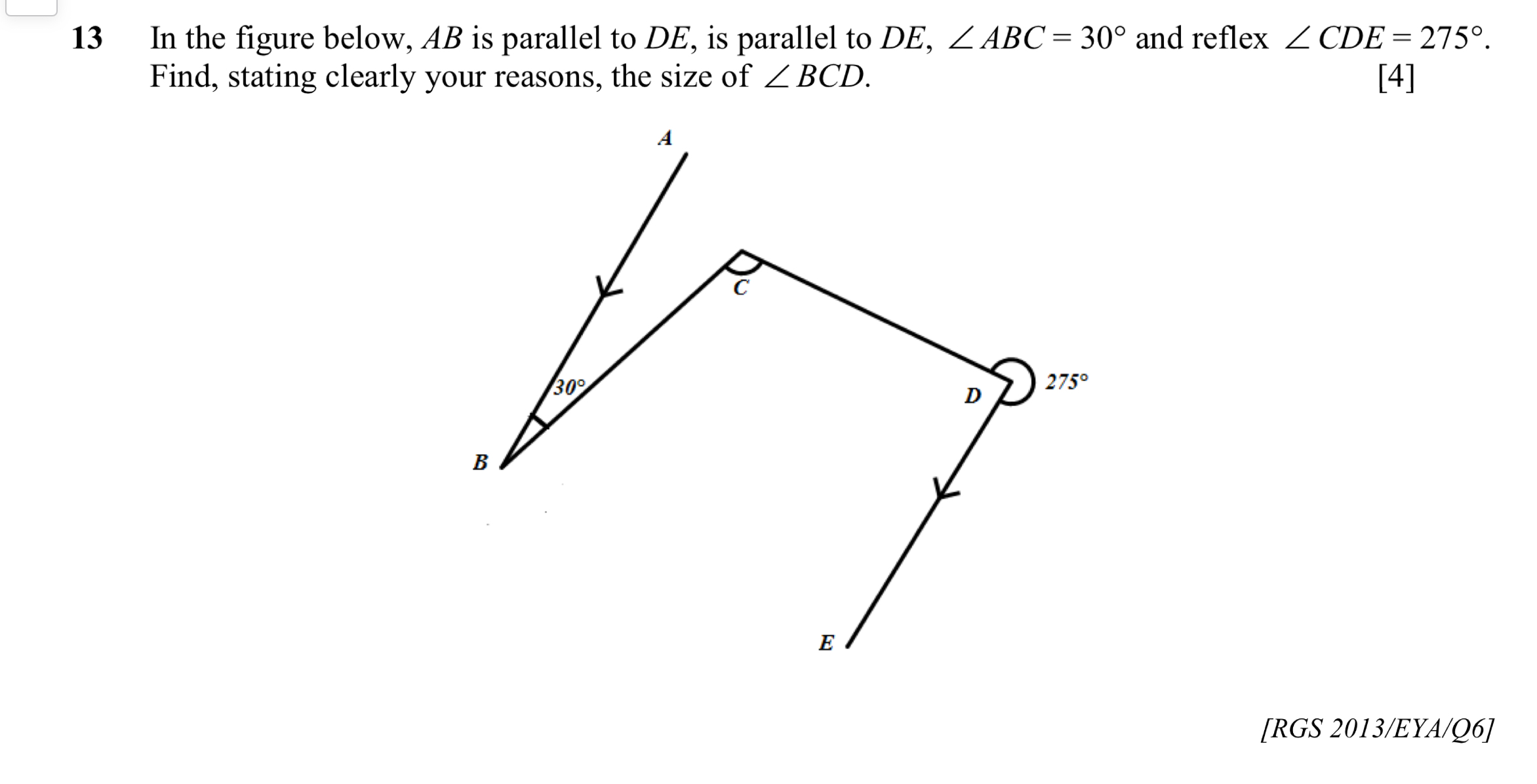Solved: In the figure below, AB is parallel to DE, is parallel to DE, ∠ ...