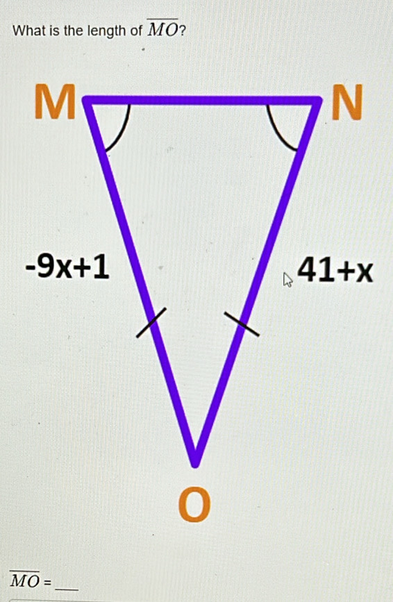 Solved: What is the length of overline MO ? overline MO= _ [Math]