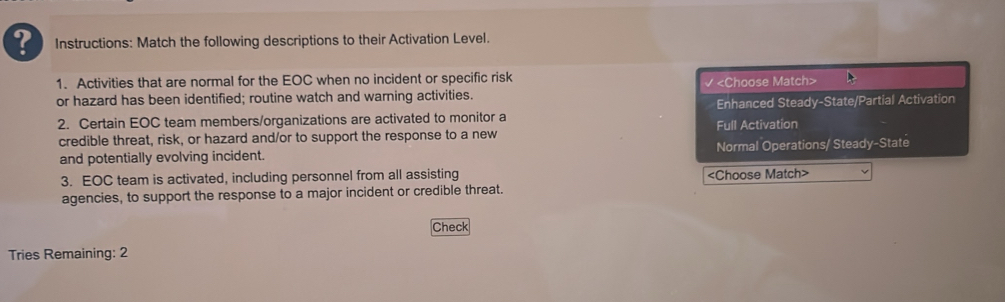 Solved: ? Instructions: Match the following descriptions to their ...