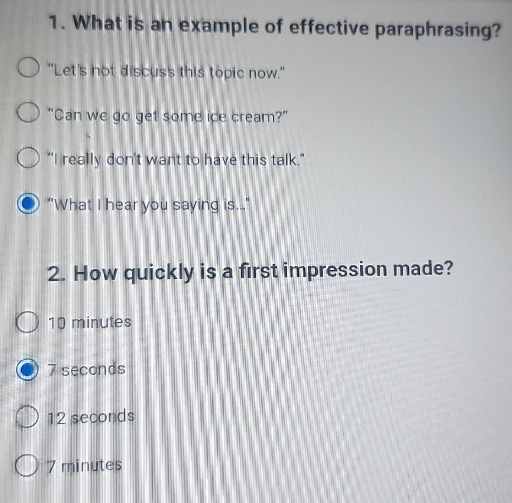 Solved: What is an example of effective paraphrasing? 