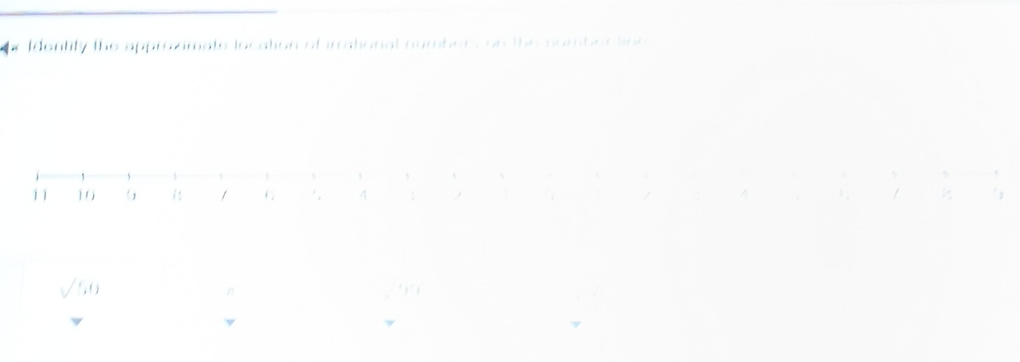 Solved: er Identify the approzimate location of irational numbers on ...
