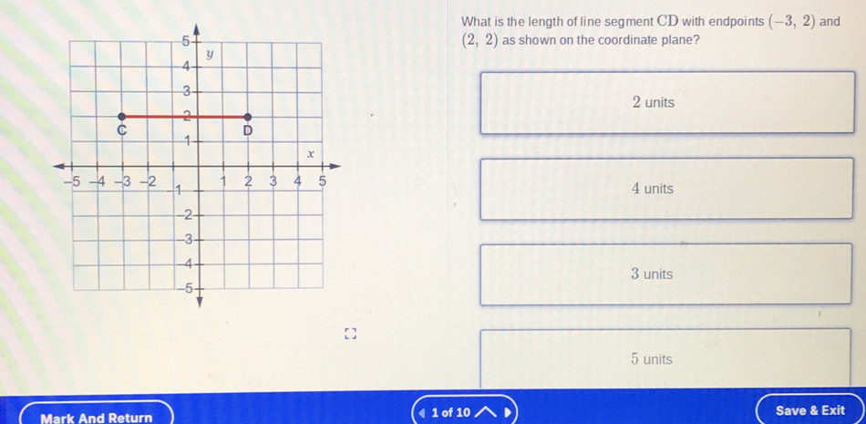Solved: What is the length of line segment CD with endpoints (-3,2) and ...
