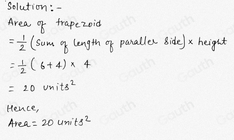 Solved: There is a pair of parallel sides in the following shape. What ...