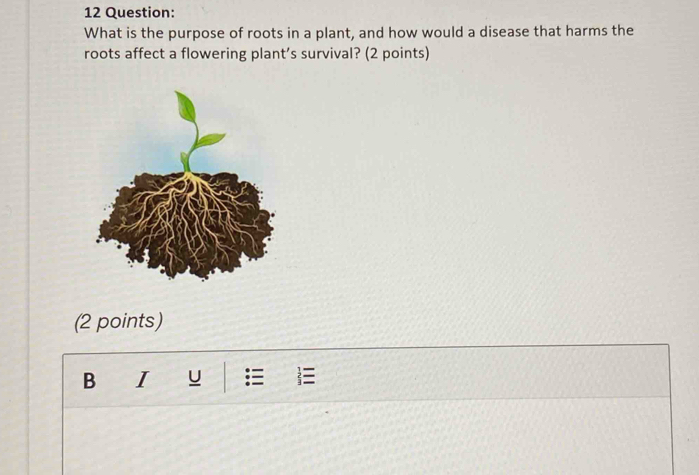 Solved: What is the purpose of roots in a plant, and how would a ...