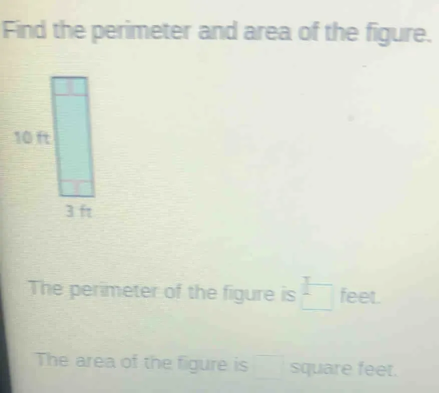Solved: Find the perimeter and area of the figure. The perimeter of the ...