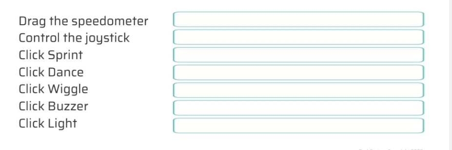 Solved: Drag the speedometer Control the joystick Click Sprint Click ...