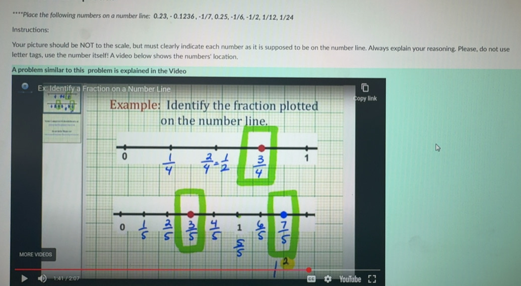 Solved: Place the following numbers on a number line: 0.23, - 0.1236 ...