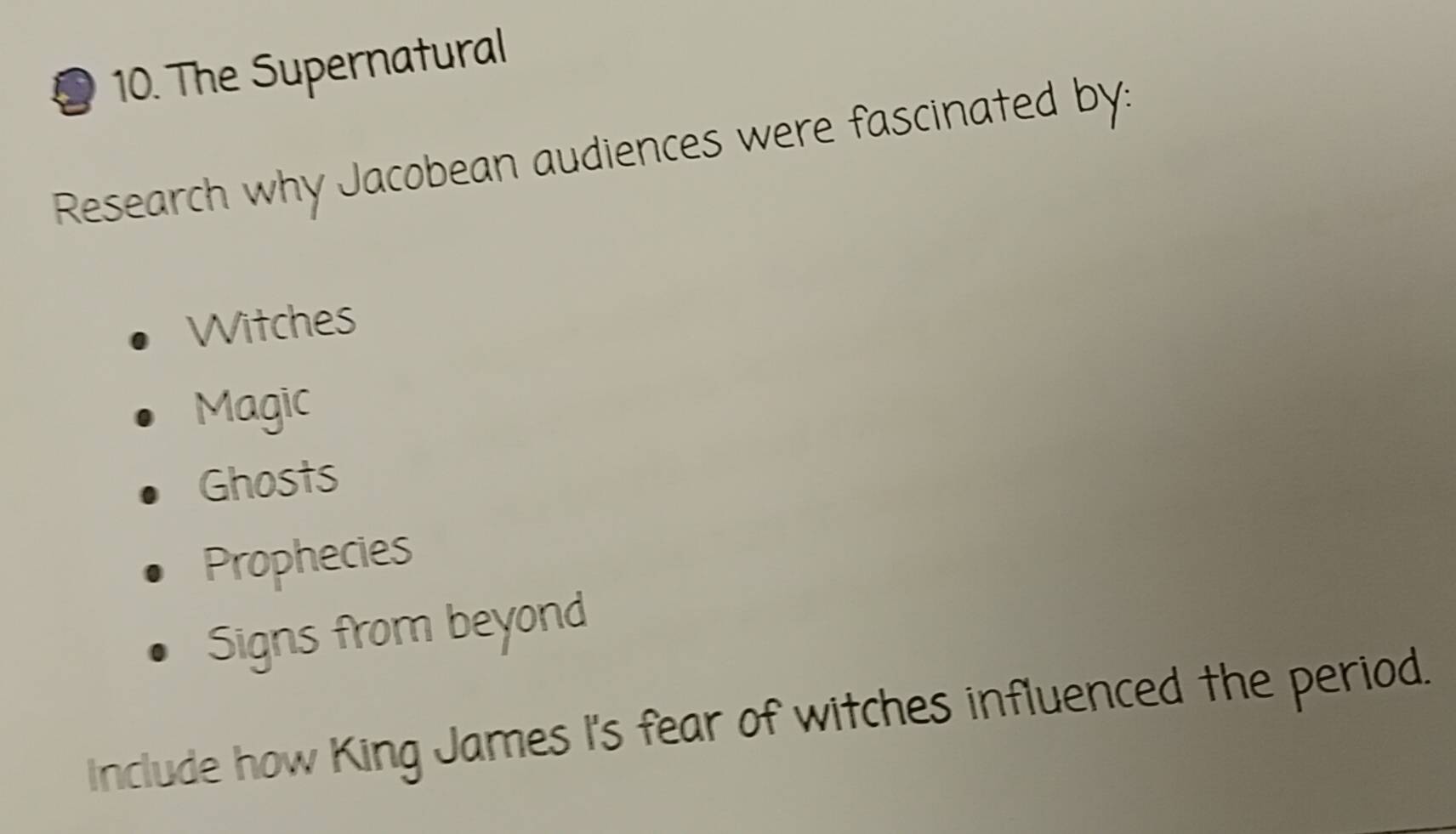 Solved: The Supernatural Research why Jacobean audiences were ...