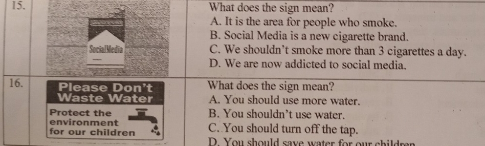 Giải quyết:What does the sign mean? A. It is the area for people who ...
