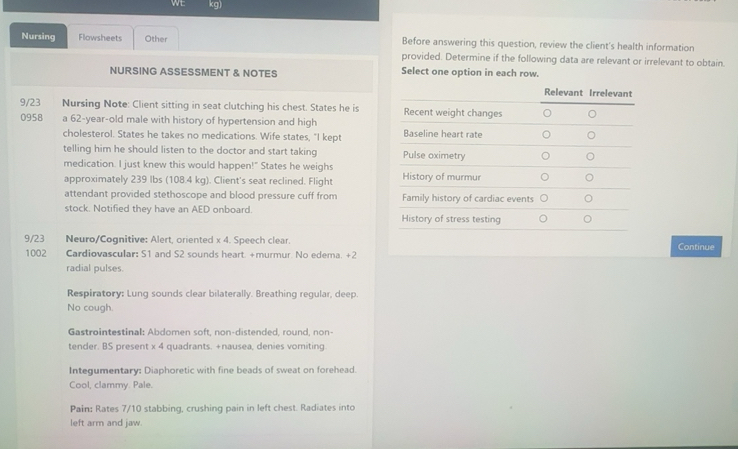 Solved: wt kg) Nursing Flowsheets Other Before answering this question ...