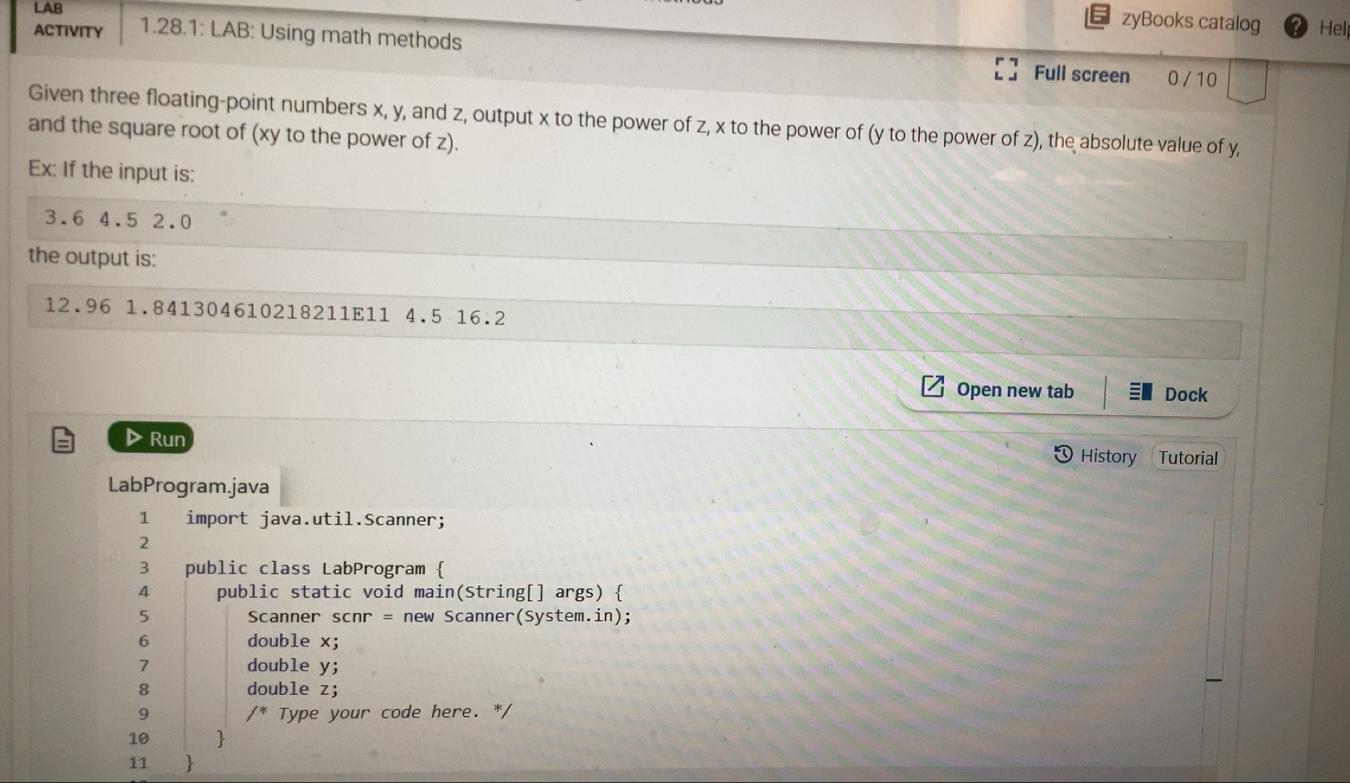 Solved: LAB zyBooks catalog Hell ACTIVITY 1.28.1: LAB: Using math ...