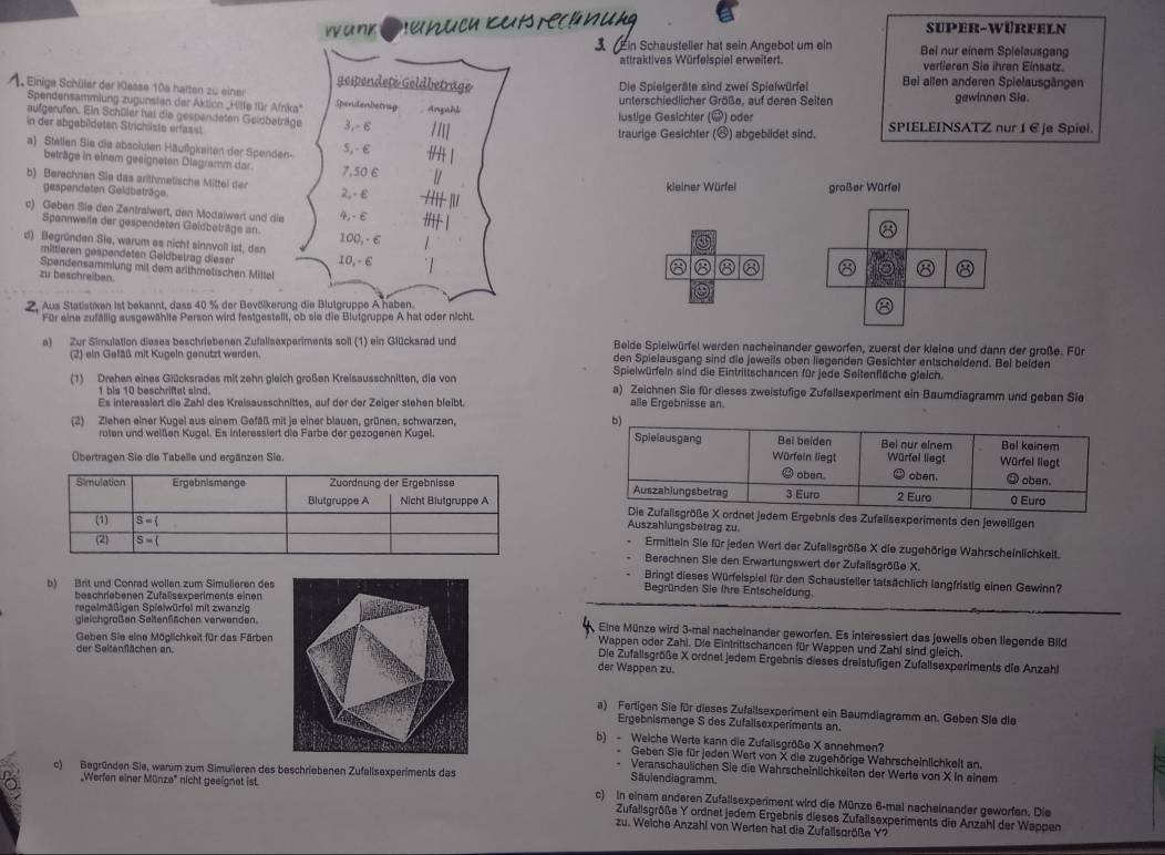Gelöst:rank e h u ch Ke t recl n ung Super-Würfeln 3 Ein Schausteller ...