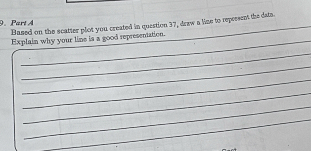 Solved: Based on the scatter plot you created in question 37, draw a ...