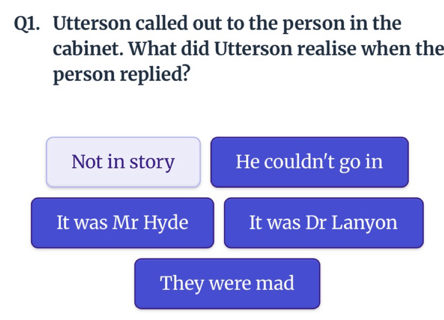 Solved: Utterson called out to the person in the cabinet. What did ...