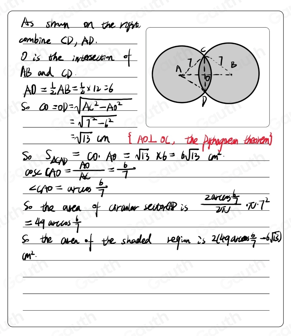 Telah dijawab:The diagram shows two circles of radius 7 cm with centres ...
