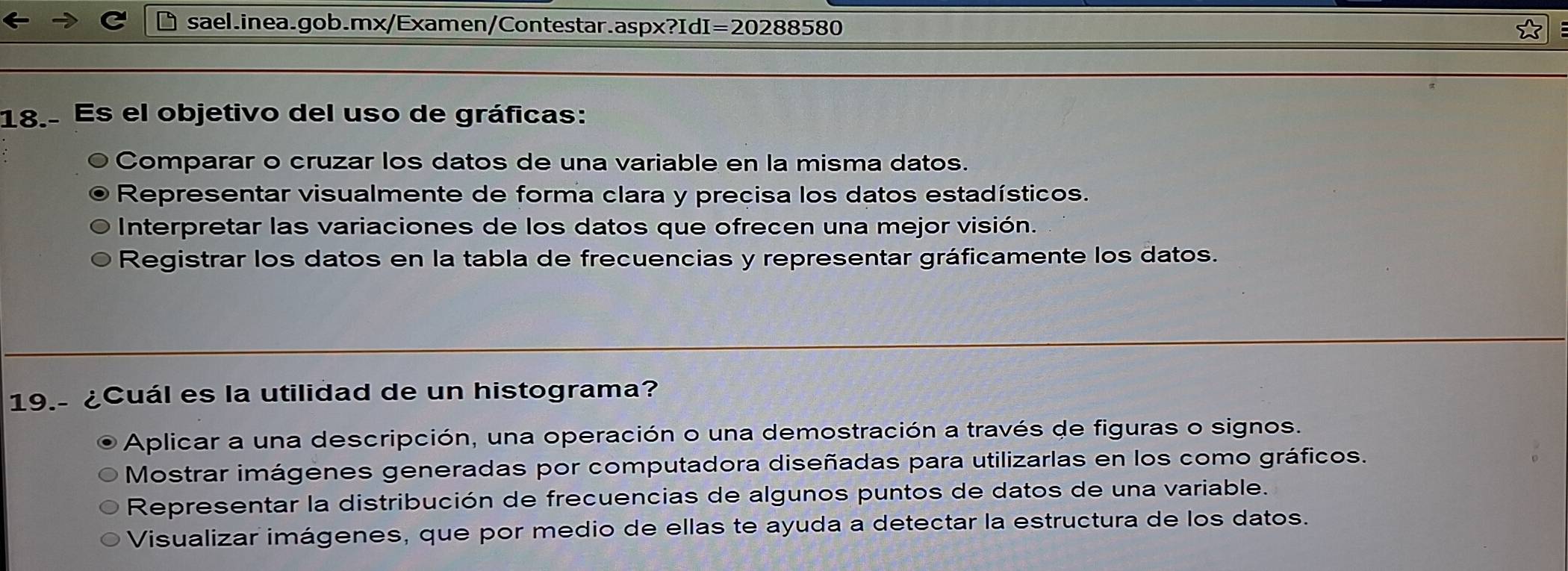 Resuelto:18.. Es el objetivo del uso de gráficas: Comparar o cruzar los ...