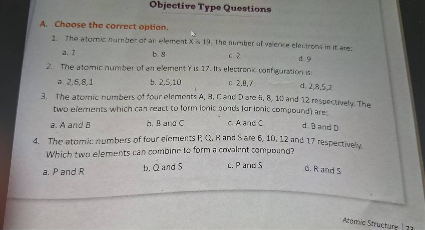 Solved: Objective Type Questions A. Choose the correct option. 1. The ...