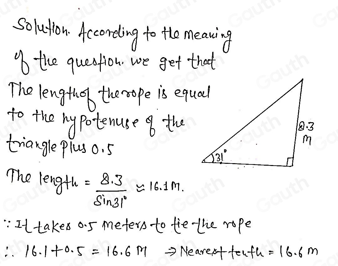 Solved: Claire is attaching a rope to the top of the mast of her ...