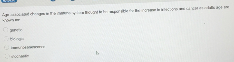 Solved: Age-associated changes in the immune system thought to be ...