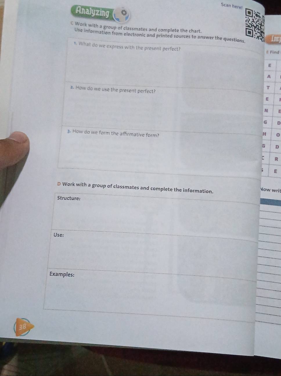 Resuelto:Scan here! Analyzing C Work with a group of classmates and ...